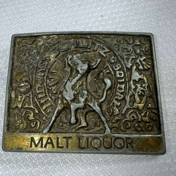 Schlitz | Accessories | Schlitz Malt Liquor Vintage Brass Colored Belt ...